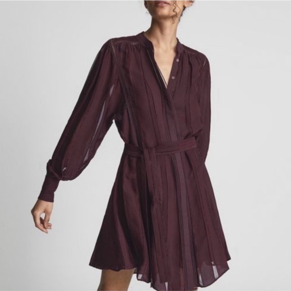 Reiss | Dresses | Reiss Harriet Ladder Trim Pleated Dress Sz 2 39 New ...